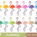 Flamingo Clipart, Flamingos Clip Art, Tropical Bird Wildlife, Rainbow ...