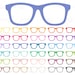 Glasses Clipart, Spectacles Clip Art, Rainbow Eyewear Eyeglasses Frame ...