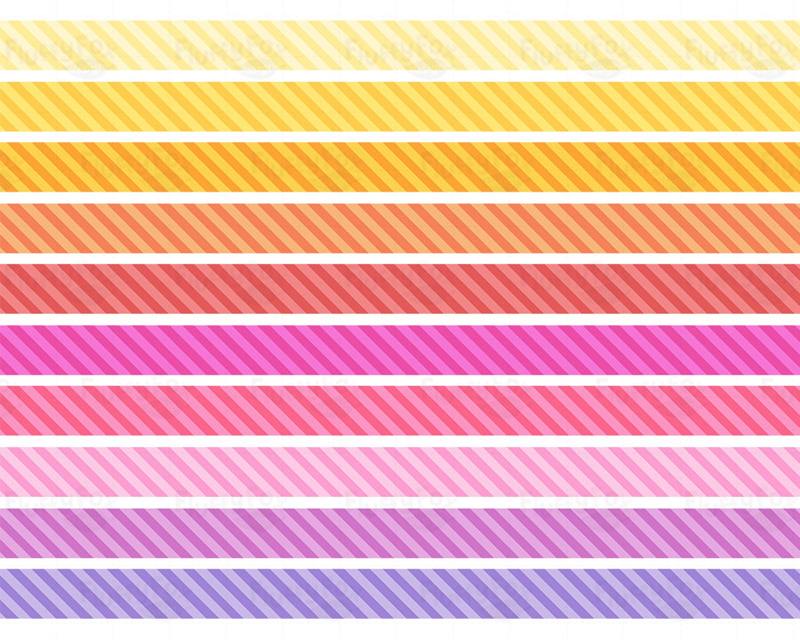 Stripes Border Clipart Line Borders Striped Clip Art Rainbow | Etsy