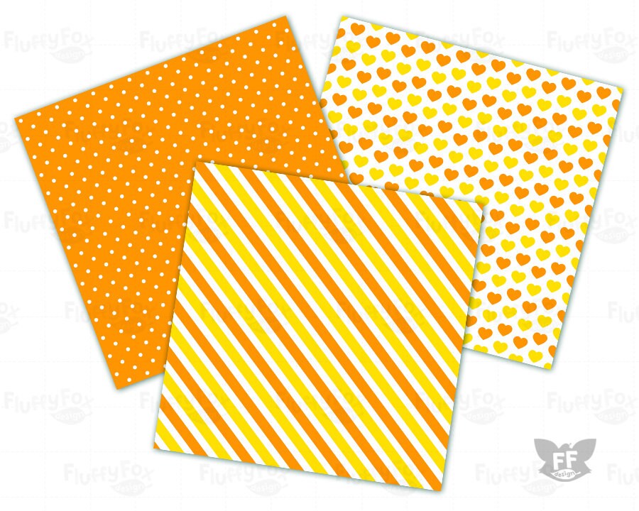 Bright Orange and Yellow Digital Paper Seamless Pattern | Etsy