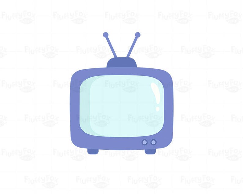 Television Clipart TV Clip Art Cute Retro Electronic Rainbow | Etsy