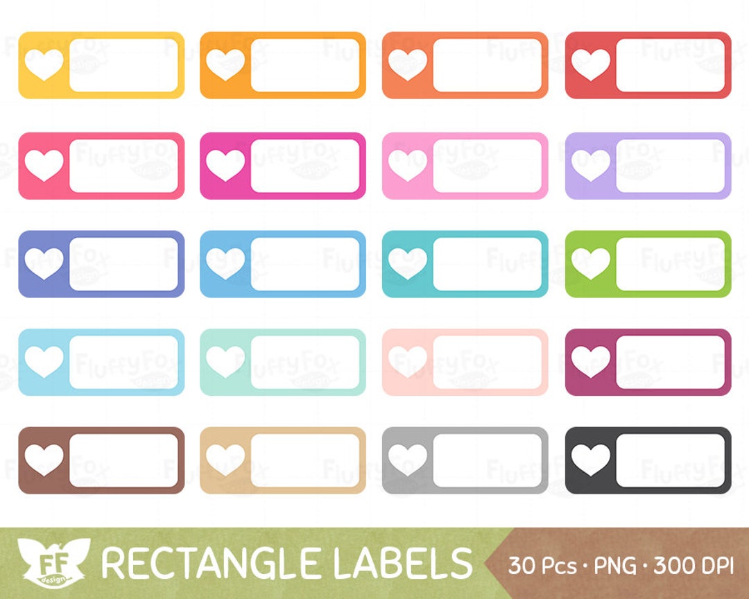 Rounded Rectangle Label Clipart, Frame Clip Art, Cute Blank Box Tag ...