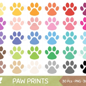 Dog Paw Prints Clipart, Pet Puppy Paws Print Clip Art Animal Icon Feet ...