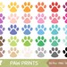 Dog Paw Prints Clipart, Pet Puppy Paws Print Clip Art Animal Icon Feet ...