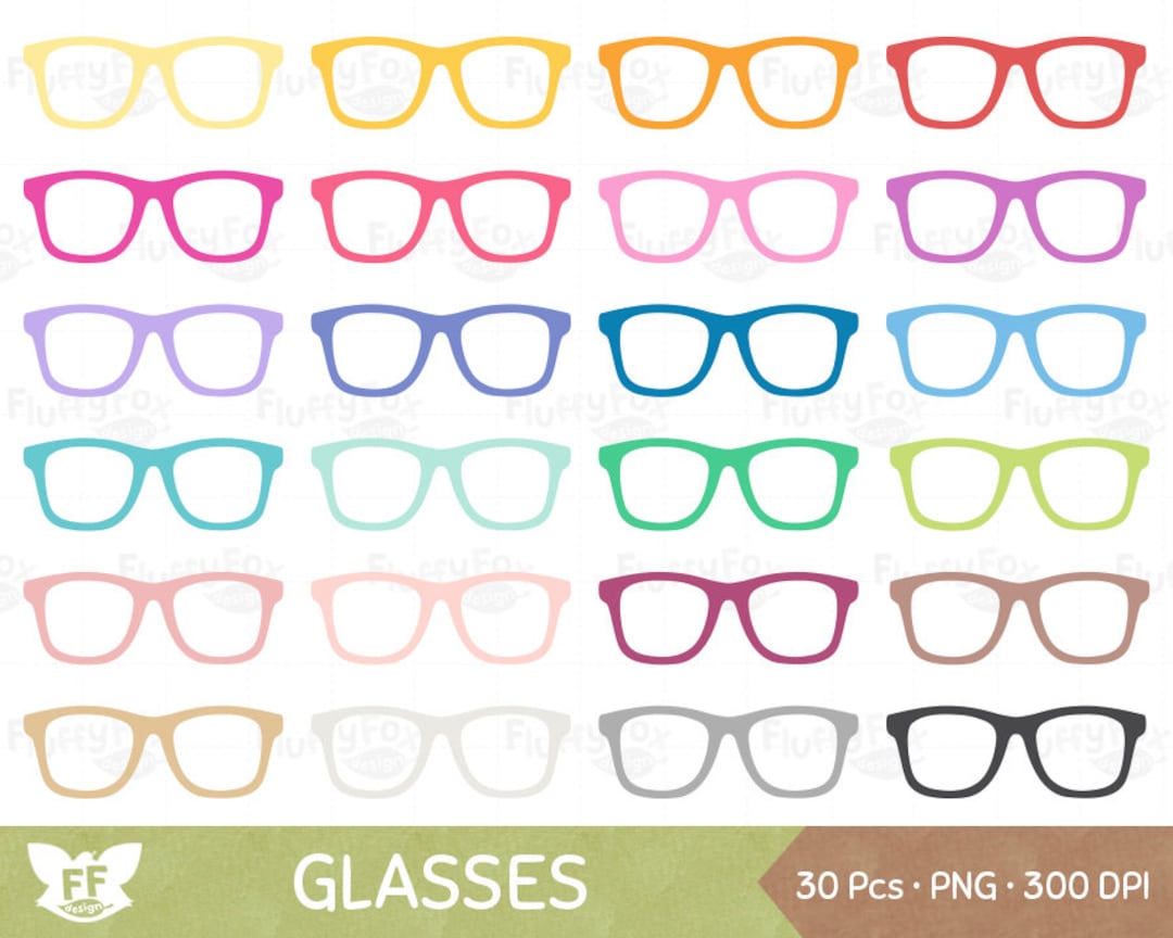 Glasses Clipart, Spectacles Clip Art, Rainbow Eyewear Eyeglasses Frame ...