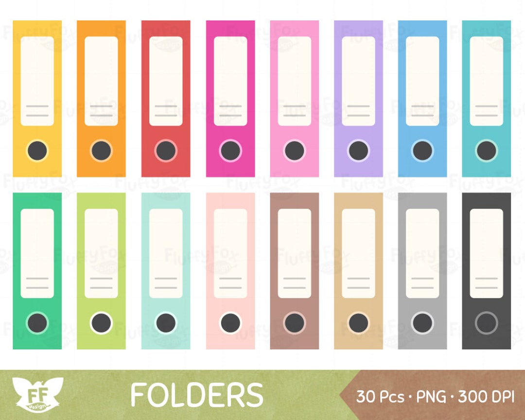 Folder Clipart, Folders Clip Art, School Office Supply Stationery Icon ...