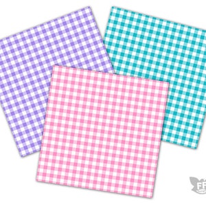 Gingham Check Digital Paper, Seamless Pattern, Tileable Background ...