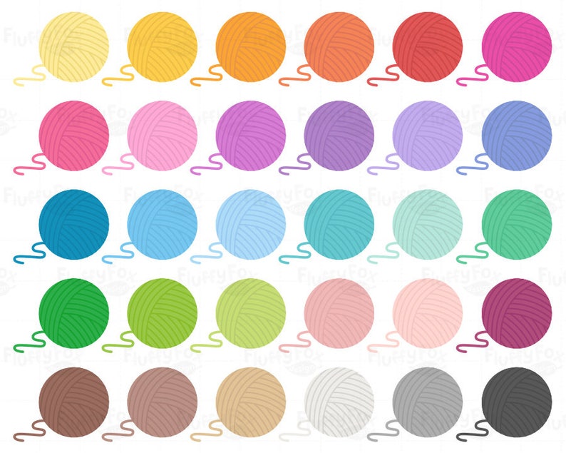 Yarn Ball Clipart Crochet Clip Art Knitting Sewing String | Etsy