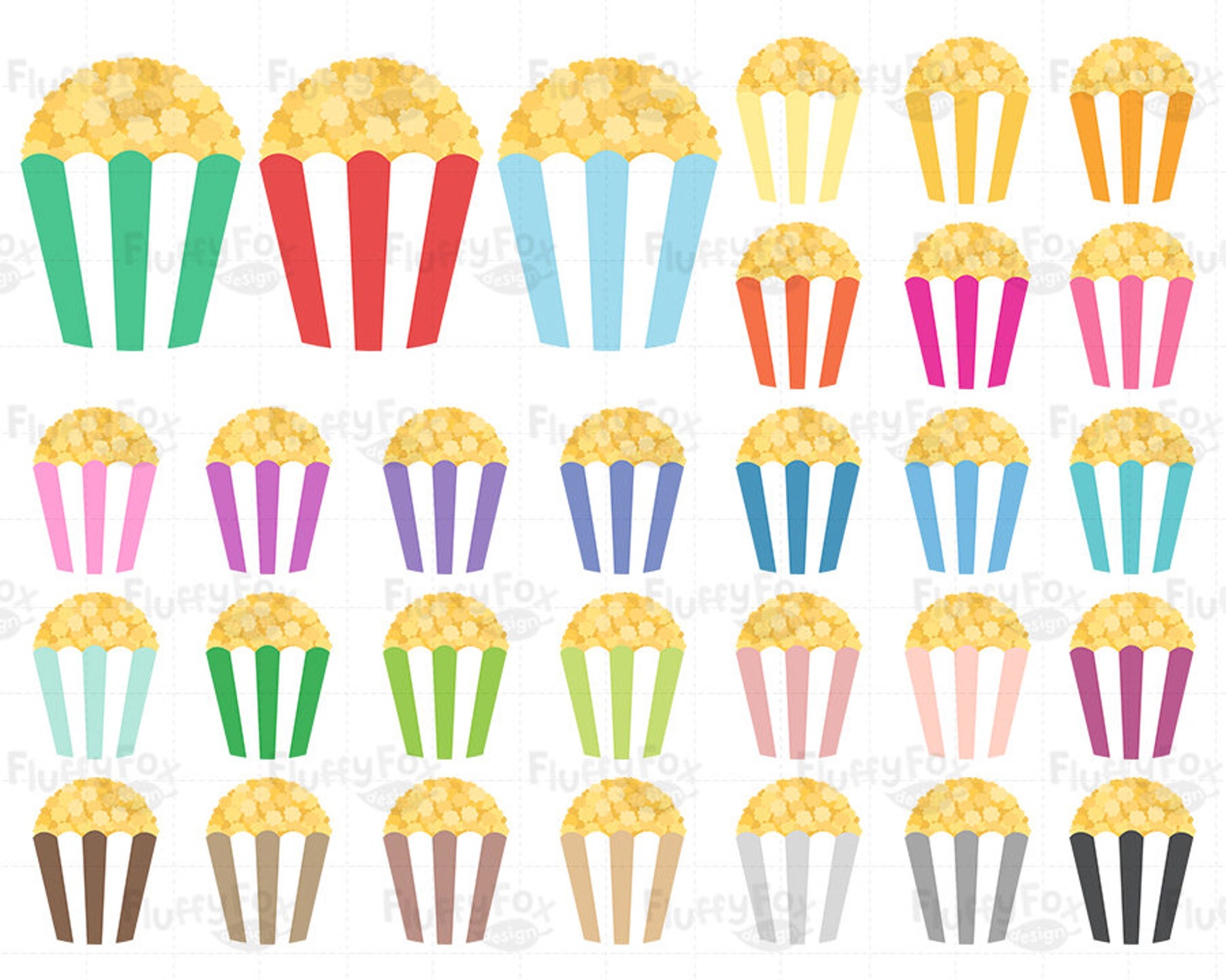 Popcorn Clipart Pop Corn Clip Art Cinema Movie Theater Snack - Etsy