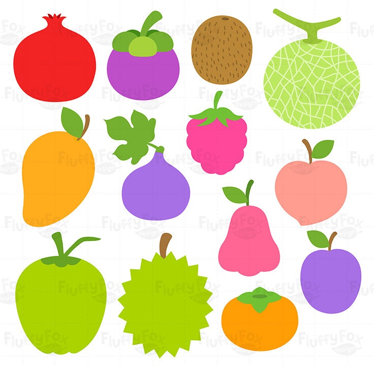 Exotic Fruit Clipart Tropical Fruits Clip Art Melon - Etsy
