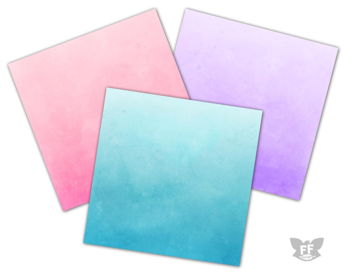 Ombre Watercolor Digital Paper, Soft Color Pastel Calm Painted Texture ...