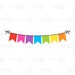 Rainbow Bunting Flag Clipart, Party Banner Clip Art, Pennant Triangle ...
