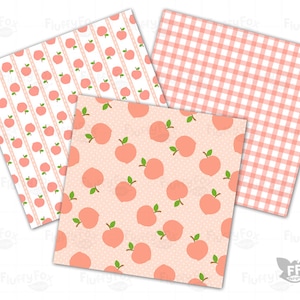 Peach Digital Paper, Peaches Papers, Seamless Pattern Repeatable ...