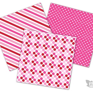 Valentine's Day Digital Paper, Valentine Papers Love Letter Heart Red ...