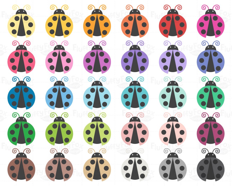 Buy Ladybug Clipart, Lady Bugs Clip Art, Ladybugs Insect Cartoon Animal ...