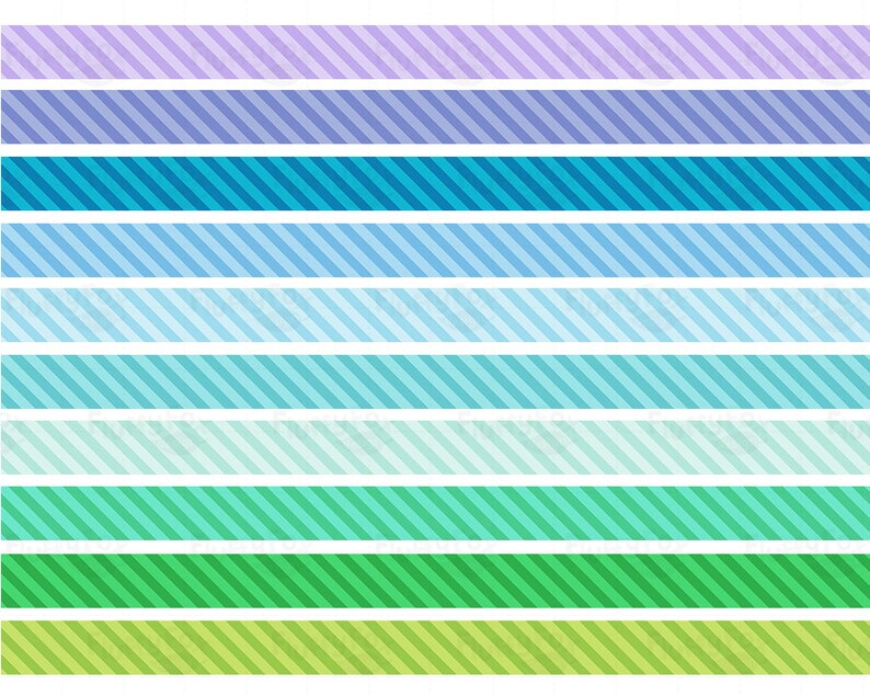 Rayas borde Clipart bordes de línea rayas Clip Art arco iris - Etsy México