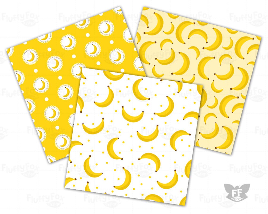 Banana Digital Paper Bananas Papers Plantain Seamless - Etsy