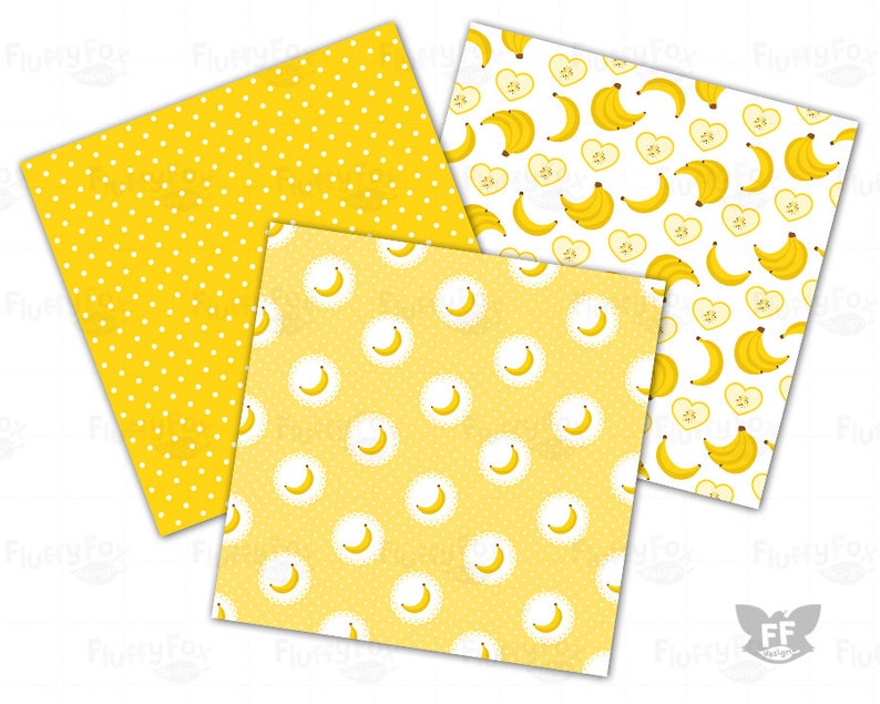 Banana Digital Paper Bananas Papers Plantain Seamless - Etsy