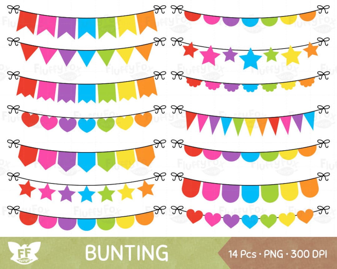 Rainbow Bunting Flag Clipart, Party Banner Clip Art, Pennant Triangle ...