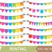 Rainbow Bunting Flag Clipart, Party Banner Clip Art, Pennant Triangle ...
