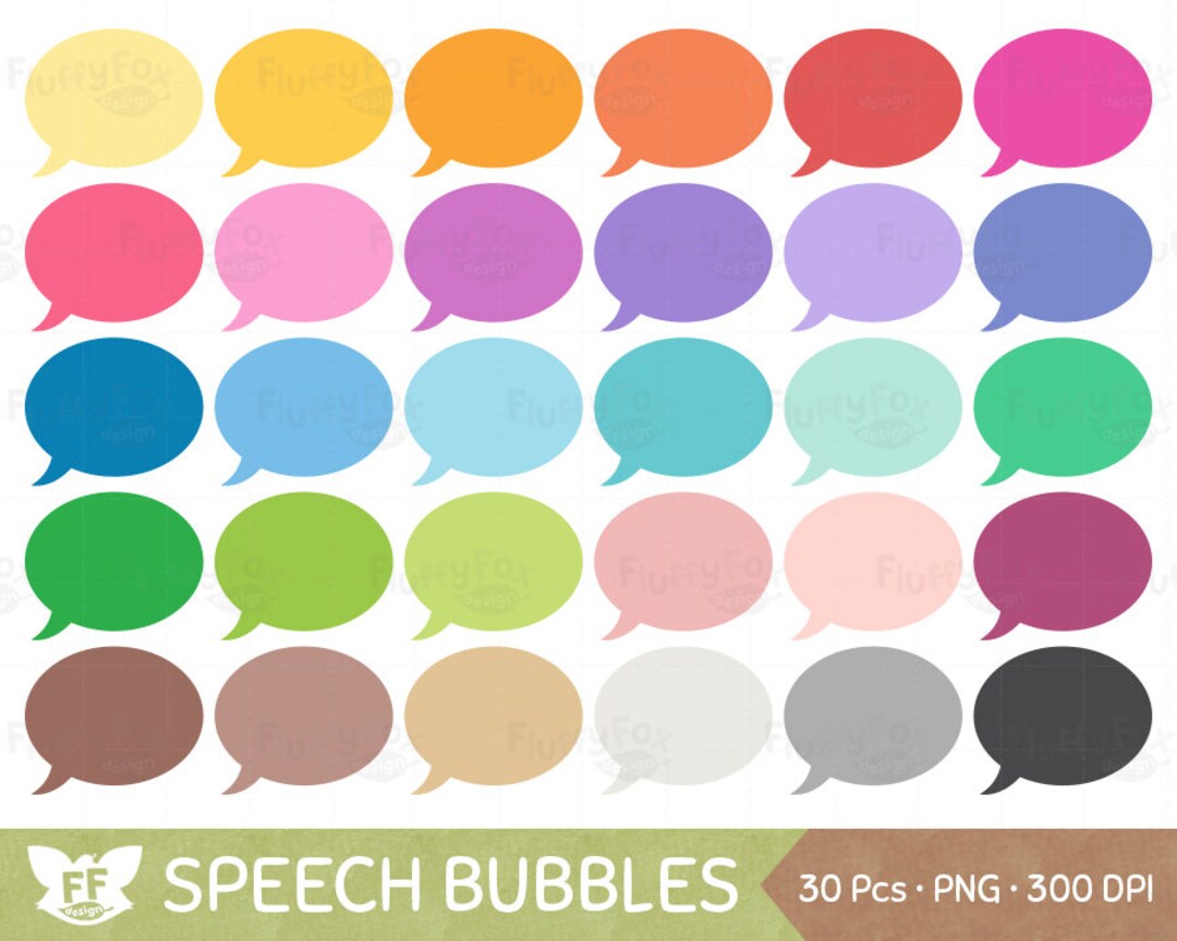 Speech Bubble Clipart, Talk Balloons Clip Art, Rainbow Tag Label ...