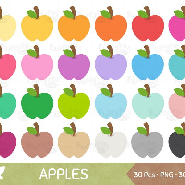 Apple Clipart - Etsy