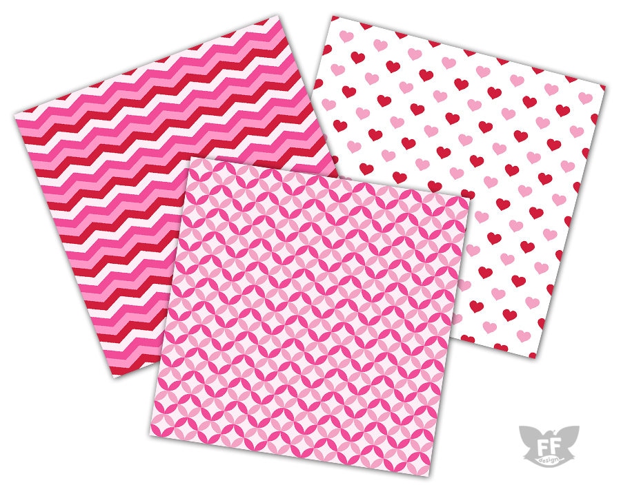 Valentine's Day Digital Paper Valentine Papers Love - Etsy UK