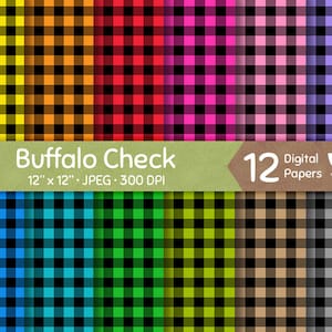 Buffalo Check Digital Paper, Seamless Pattern, Tileable Background ...