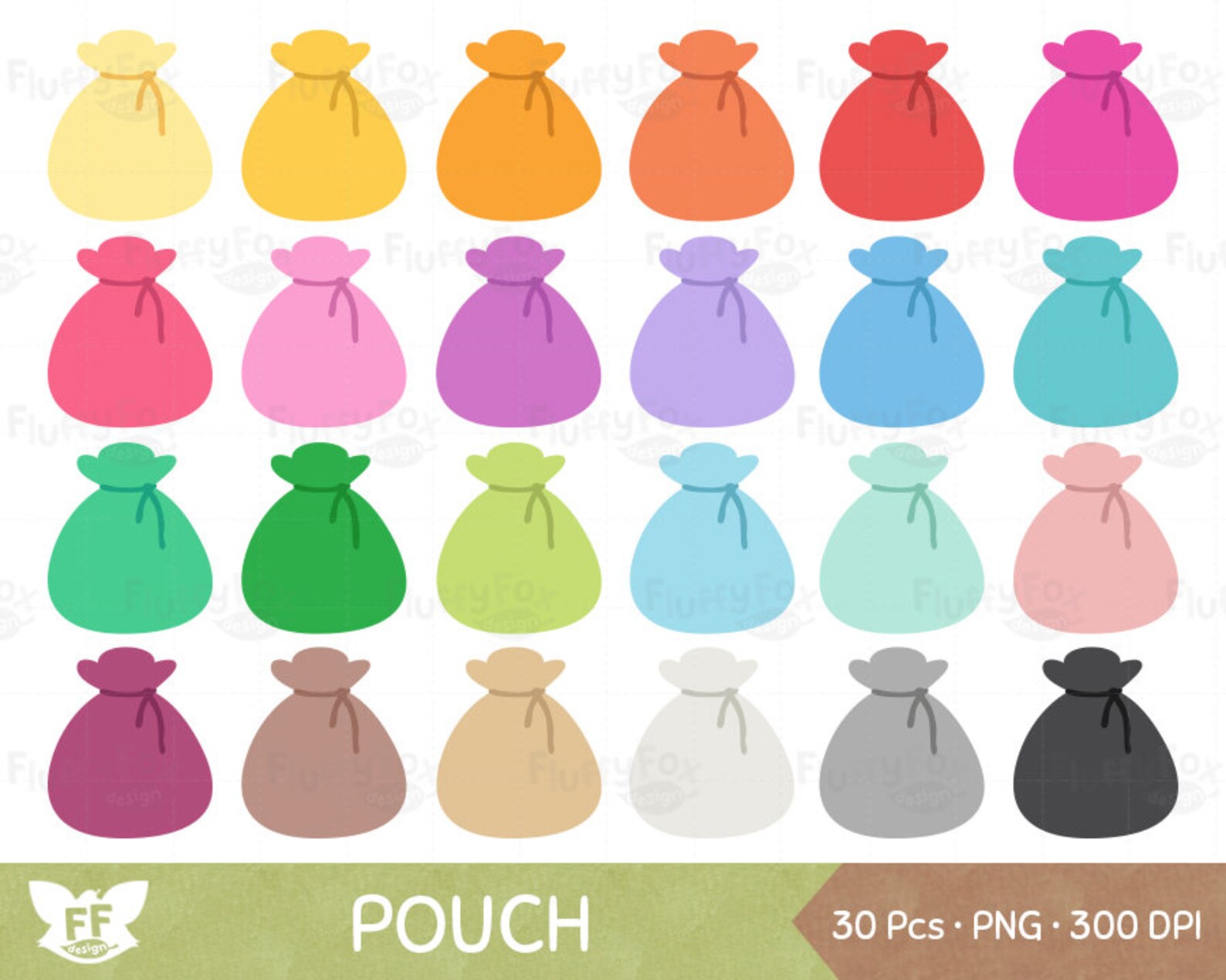 Pouch Clipart, Coin Satchel Clip Art, Blank Money Gold Coins Bag Sack ...