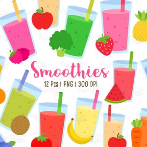 Smoothies Clipart, Blended Juices Clip Art, Fruit Vegetable Juice ...