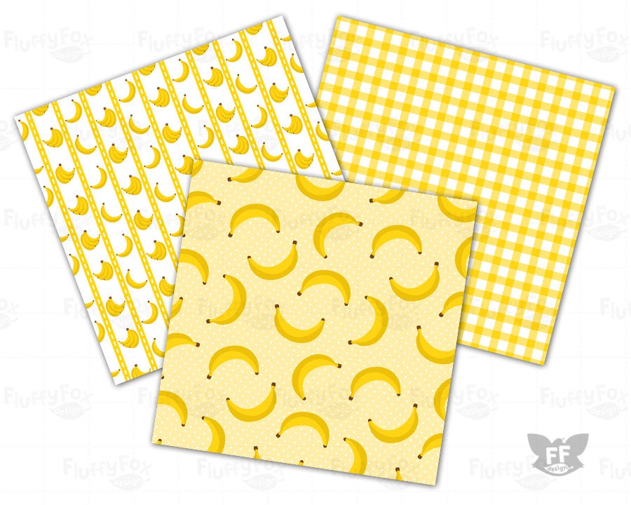 Banana Digital Paper Bananas Papers Plantain Seamless - Etsy