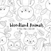 Woodland Animals Digital Stamp, Forest Kids Coloring, Cute Lineart Fox ...