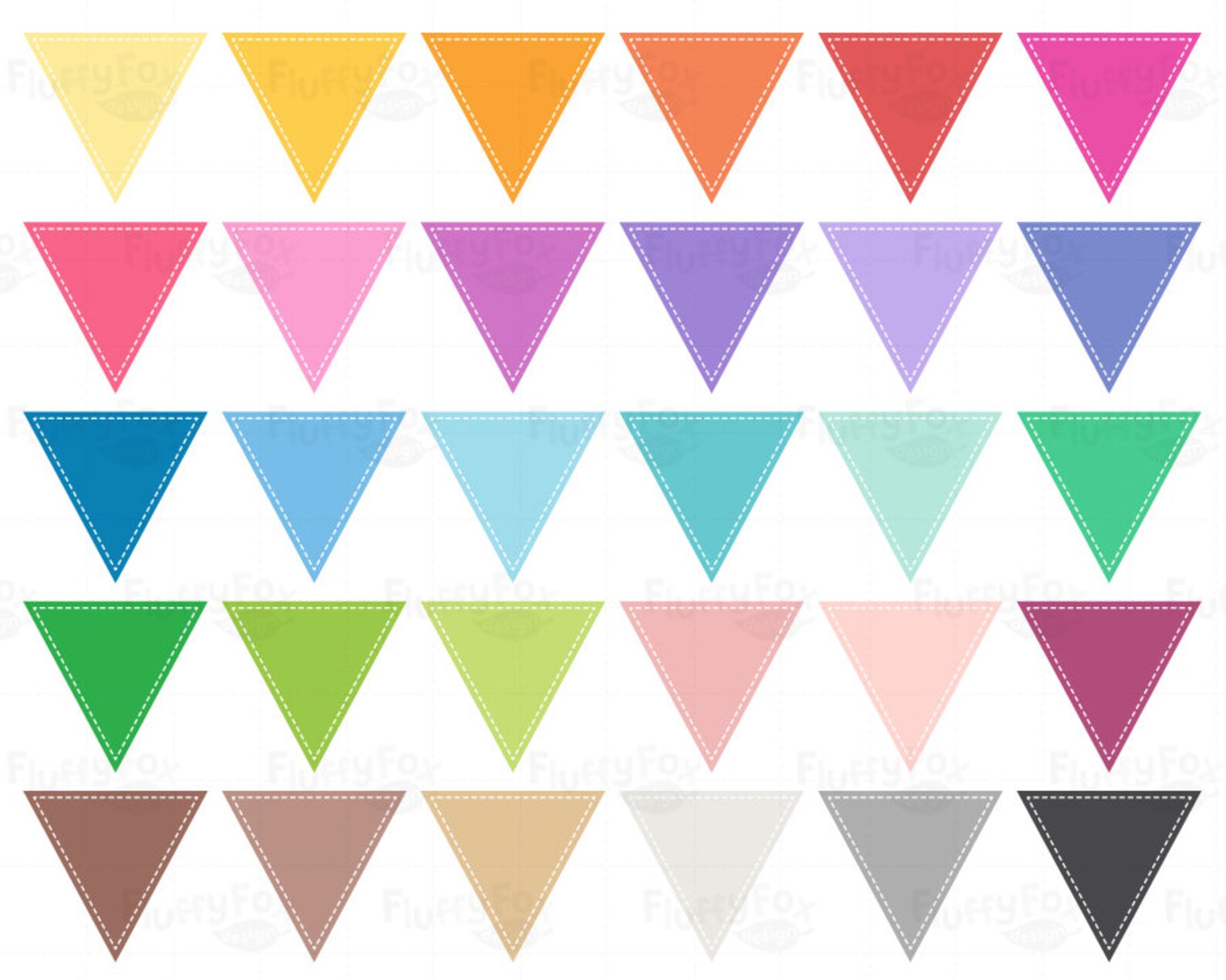 Stitched Triangle Flags Clipart Flag Banners Clip Art - Etsy Canada