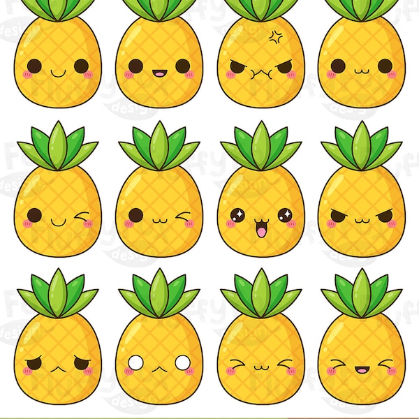 Pineapple Clip Art - Etsy