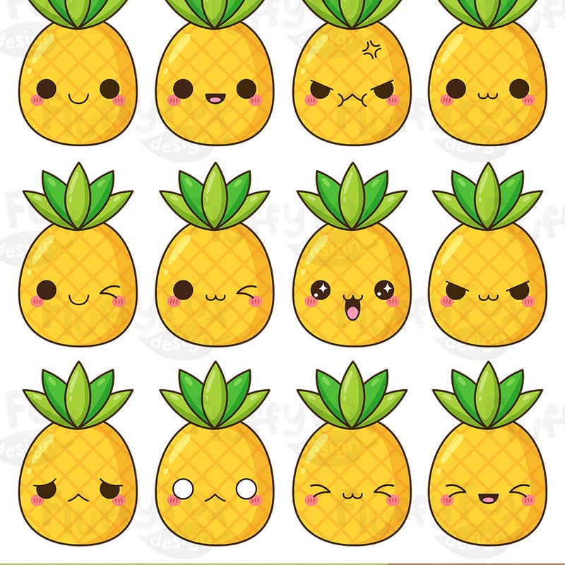 Kawaii Pineapple - Etsy