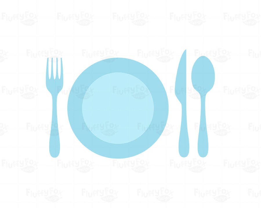 Plate Setting Clipart, Meal Settings Clip Art, Plates Utensils Cutlery ...