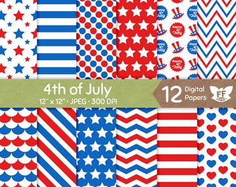 Digital Paper 4th of July SEAMLESS - Etsy