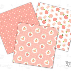 Peach Digital Paper, Peaches Papers, Seamless Pattern Repeatable ...