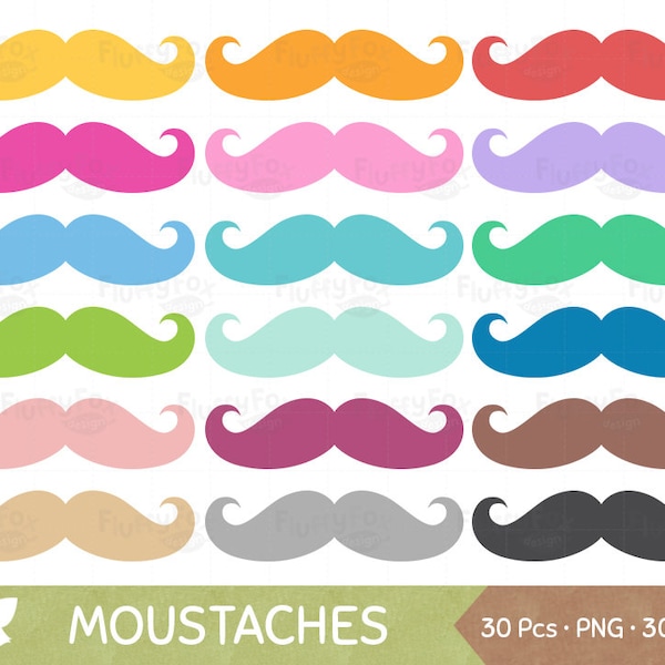 Mustache Clip Art - Etsy