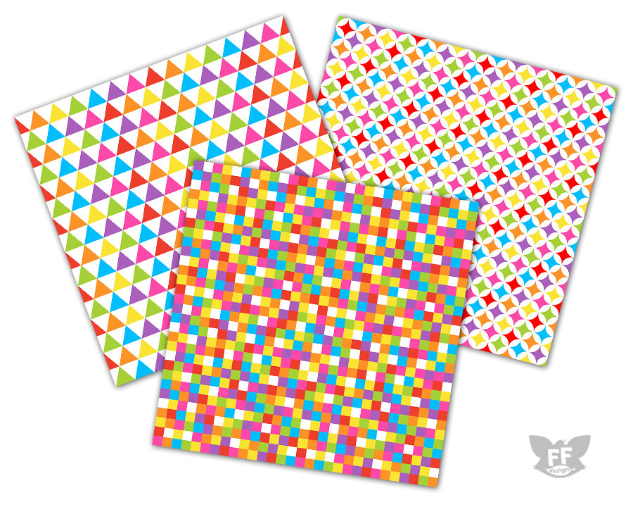 Rainbow Digital Paper Bright Bold Color Papers Seamless - Etsy Australia