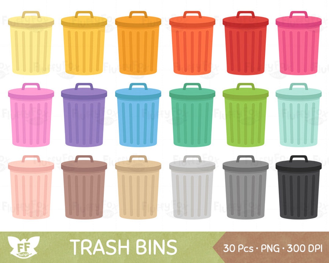 Buy Trash Bin Clipart, Garbage Can Clip Art, Waste Bins Cliparts ...