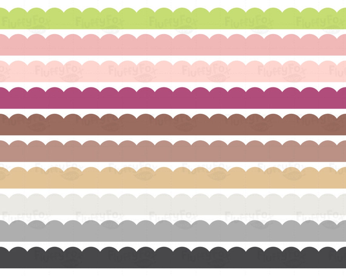 Rainbow Scalloped Border Clipart, Scallop Borders Clip Art, Colorful ...