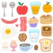 Kawaii Breakfast Clipart, Cute Food Drink, Cartoon Meal Cutlery Morning ...