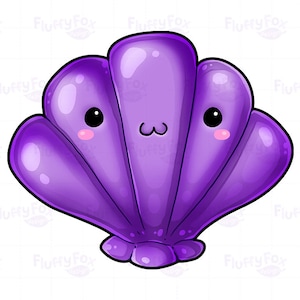 Kawaii Seashells Clipart, Cute Nautical Marine Sea Shells Seashell ...