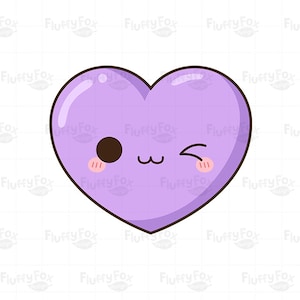 Kawaii Heart Clipart, Cute Hearts Clip Art Valentine Love Funny Happy ...