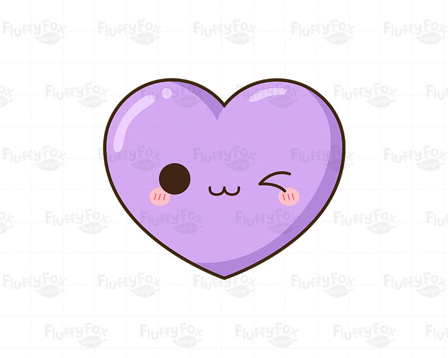 Kawaii Heart Clipart Cute Hearts Clip Art Valentine Love - Etsy Canada