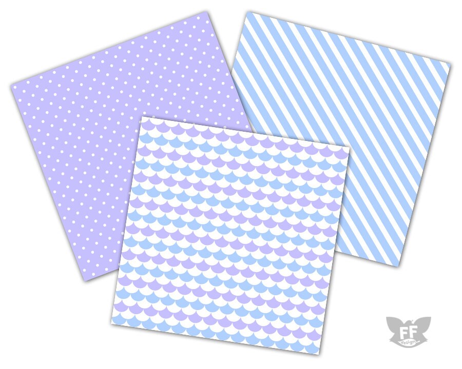 Pastel Blue and Purple Violet Digital Paper, Seamless Pattern Tileable ...