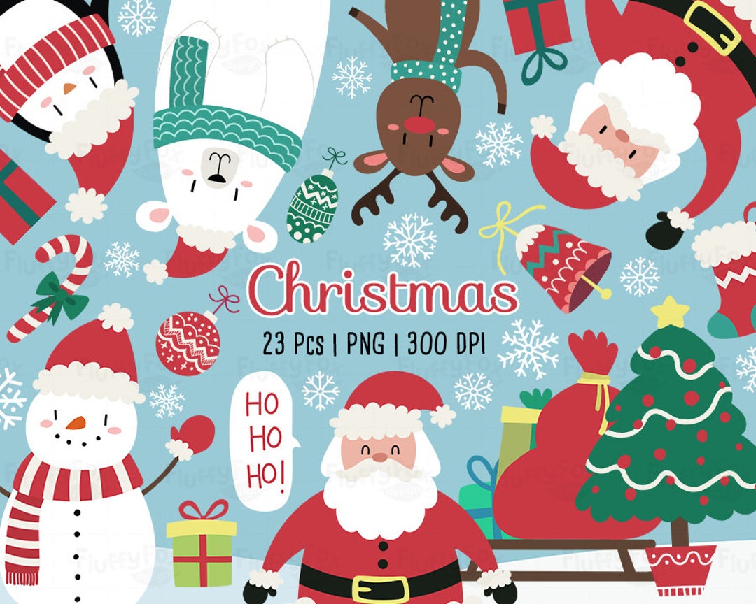 Christmas Clipart, X'mas Clip Art, Animal Snowman Winter Penguin Polar ...