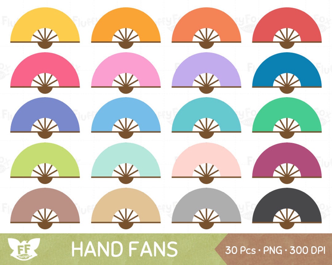 Hand Fan Clipart, Folding Fans Clip Art, Asian Oriental Japan China ...