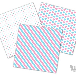 Pastel Pink and Blue Digital Paper, Seamless Pattern, Tileable ...